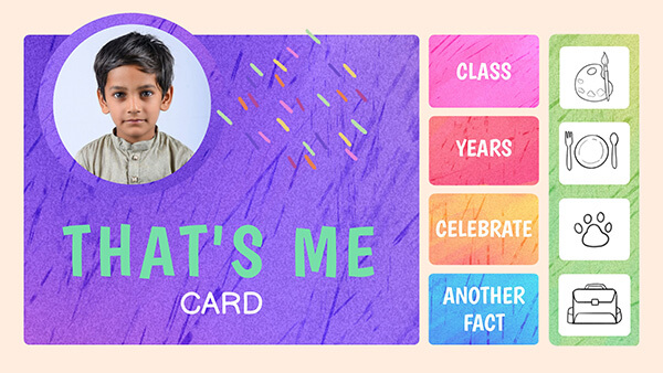 Carte je me présente | Modèles Genially